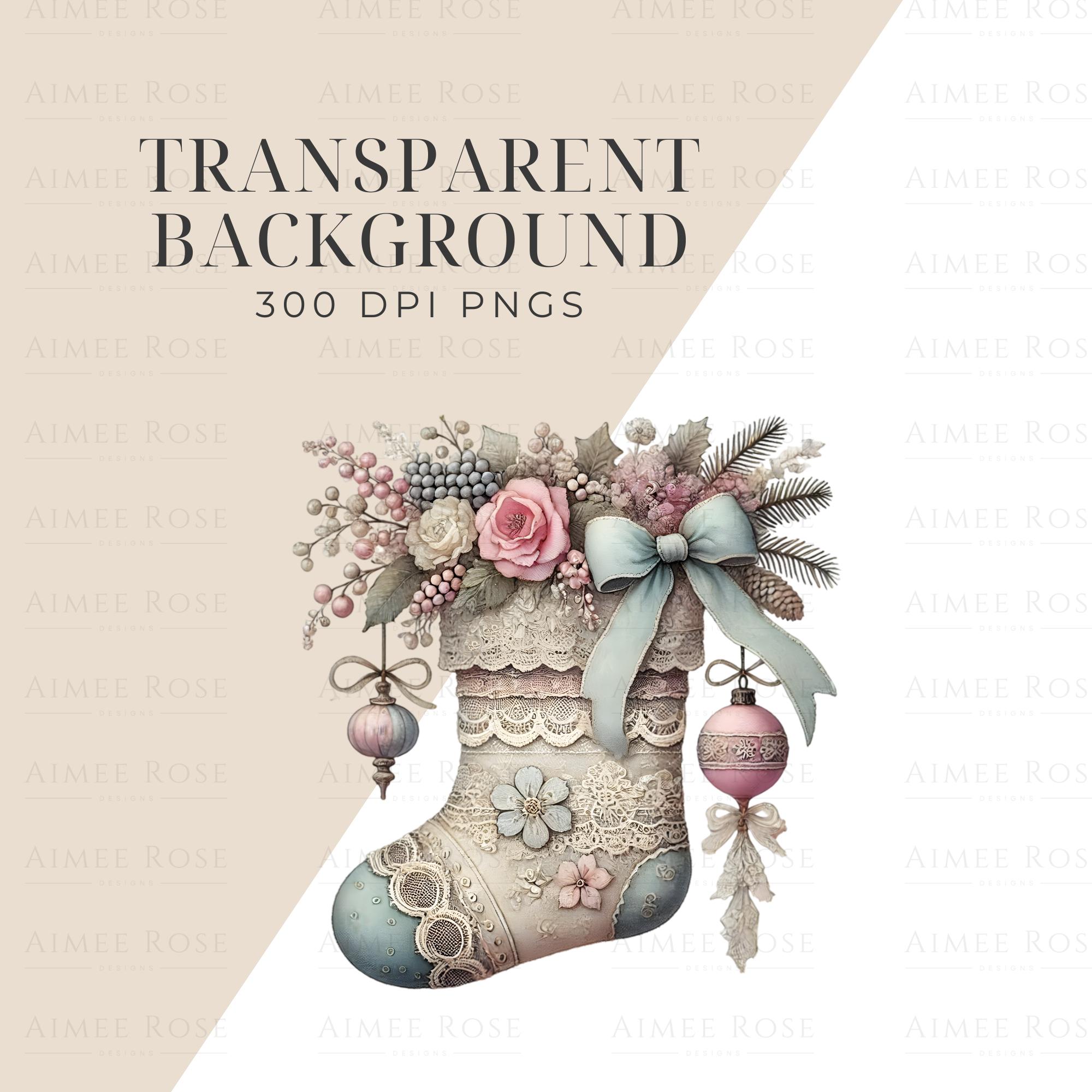 Shabby Chic Christmas Clipart Pack - 24 High-quality Pngs - Vintage ...