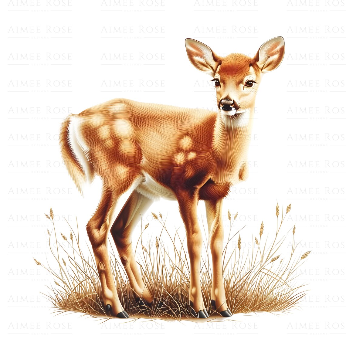 Deer Fawn Clipart Bundle - Baby Deer PNG, Transparent Background ...