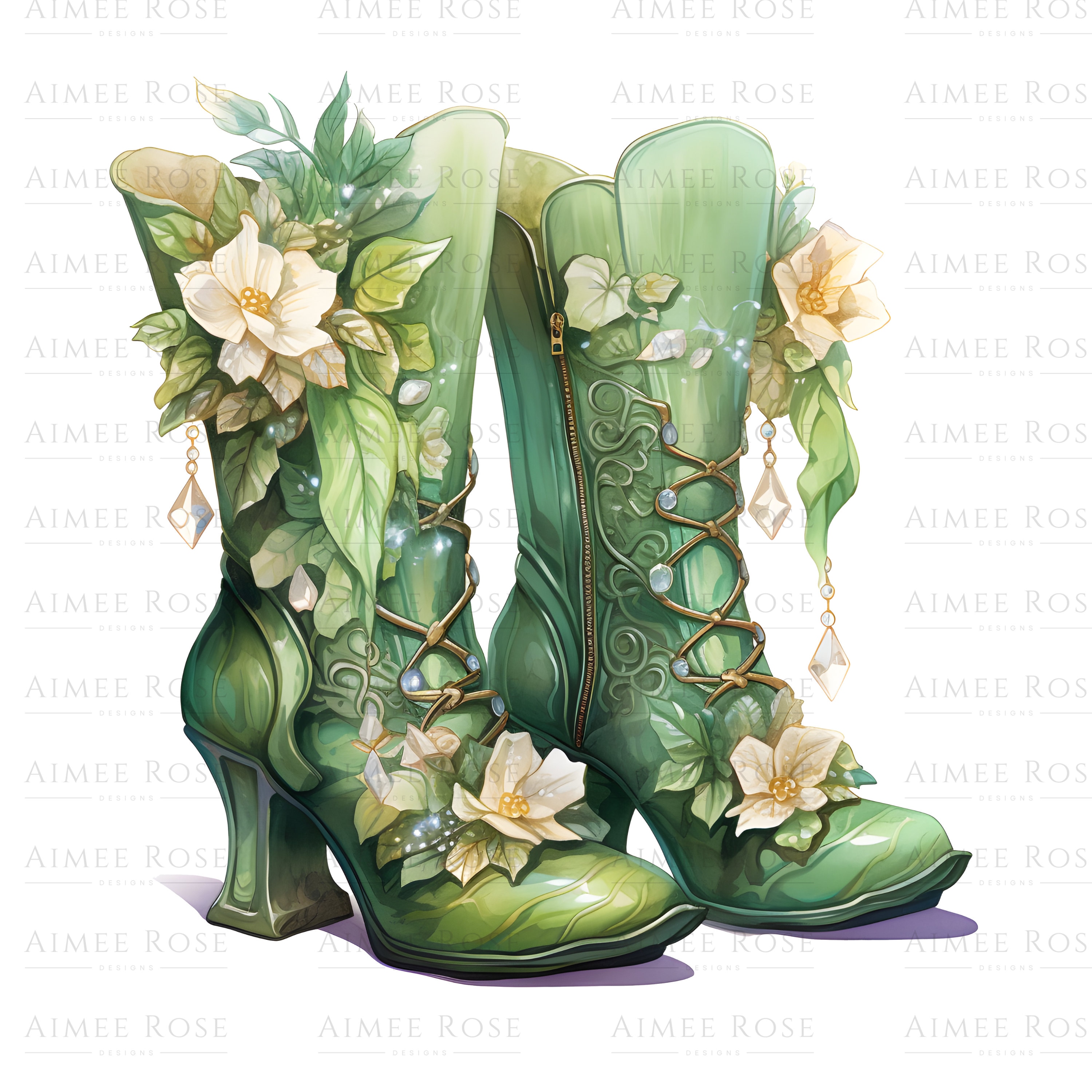 Fairy Tale Boot Clipart Set - Enchanted Garden High-res Digital PNG ...