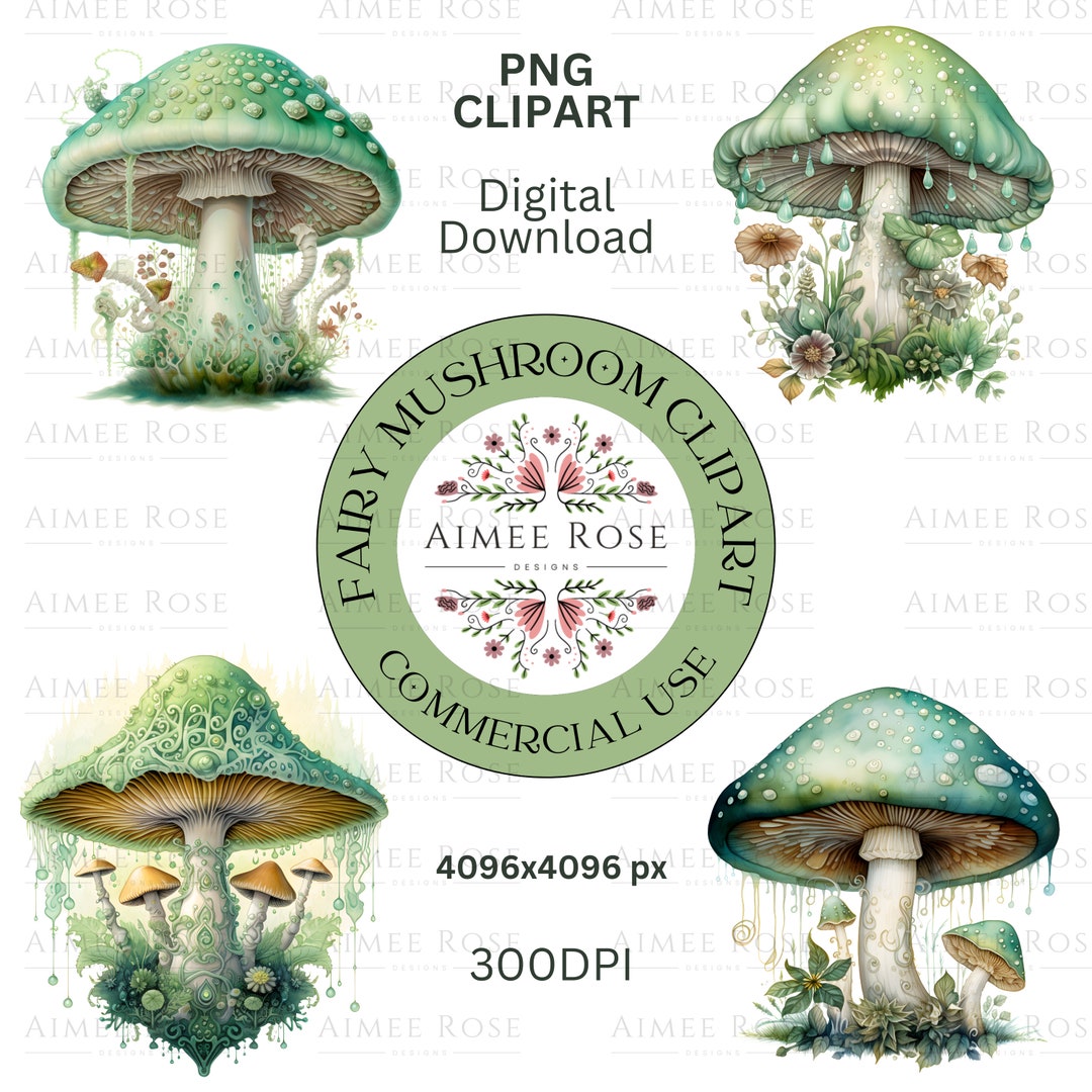 Fairy Tale Mushroom Clipart Set - Enchanted Garden High-res Digital PNG ...