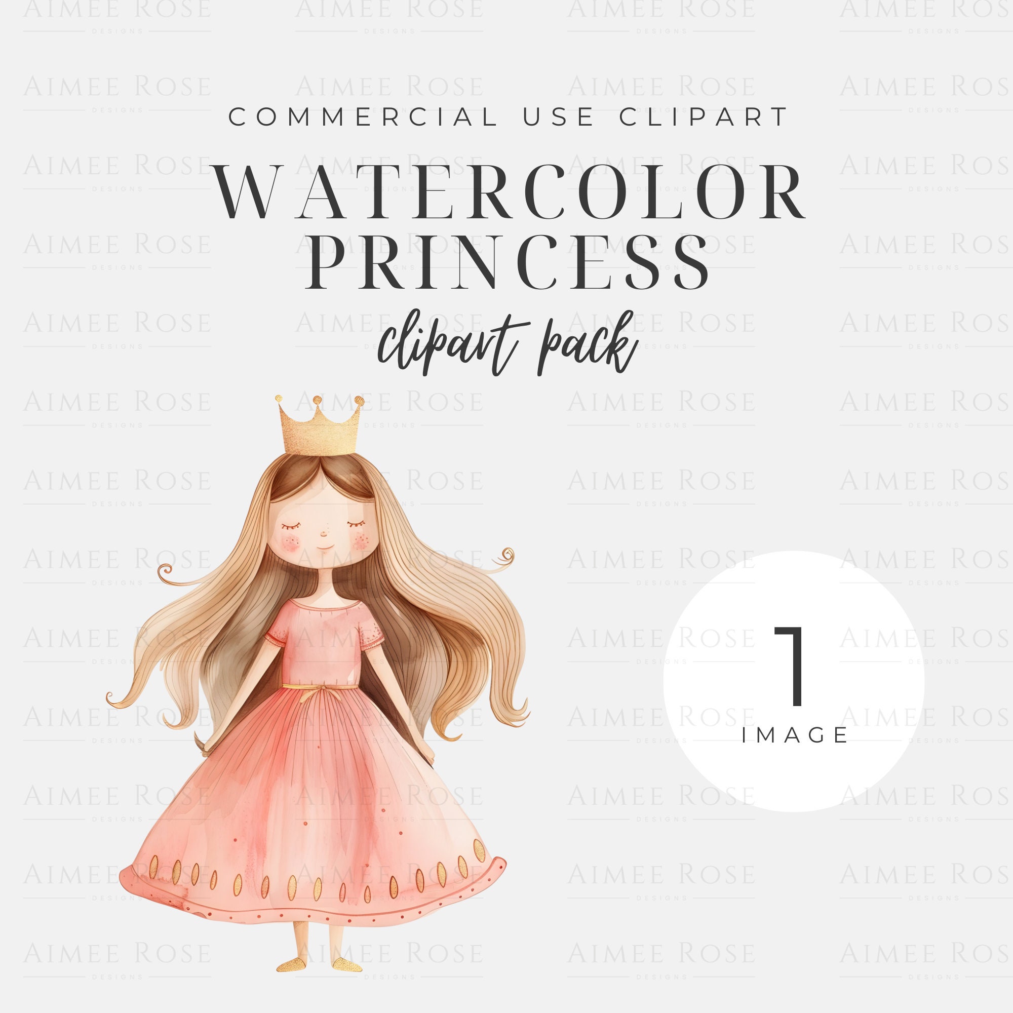 Princess Clipart Cute Girl PNG, High-res Digital Download, Whimsical ...