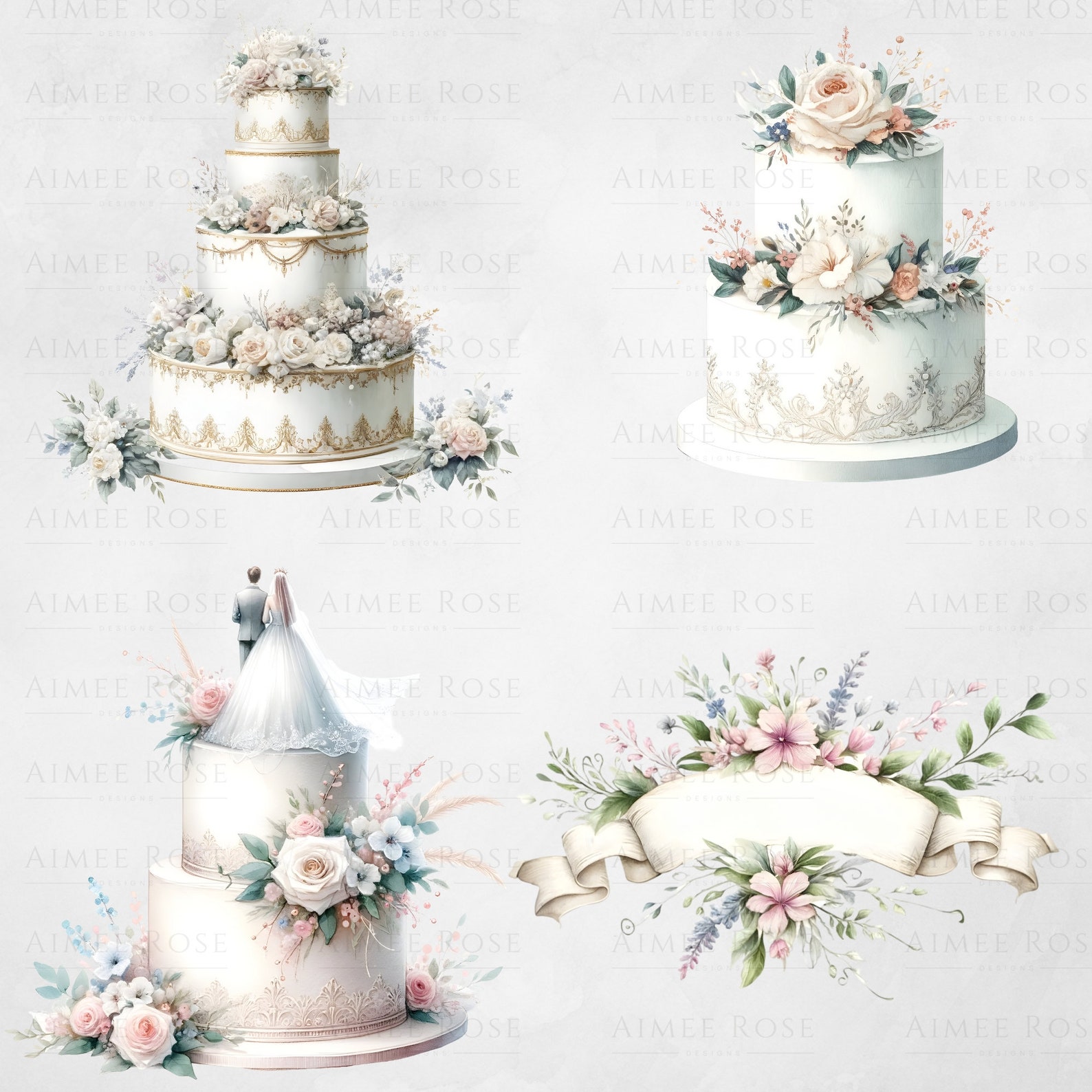 28 Wedding PNG Clipart Shabby Chic Style | Vintage Floral | Invitations ...
