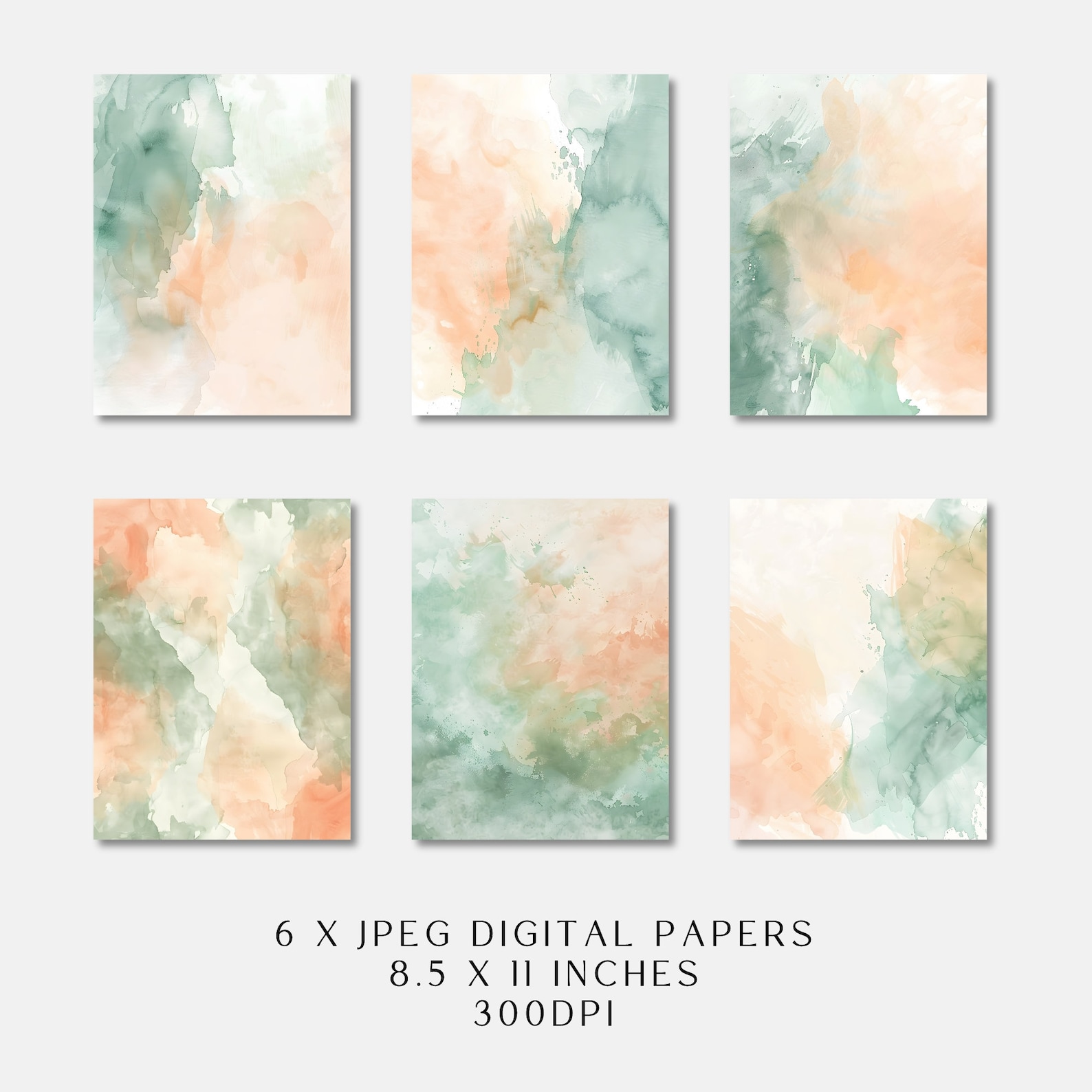 Sage Green & Blush Pink Floral Bouquets Clipart and Digital Papers ...