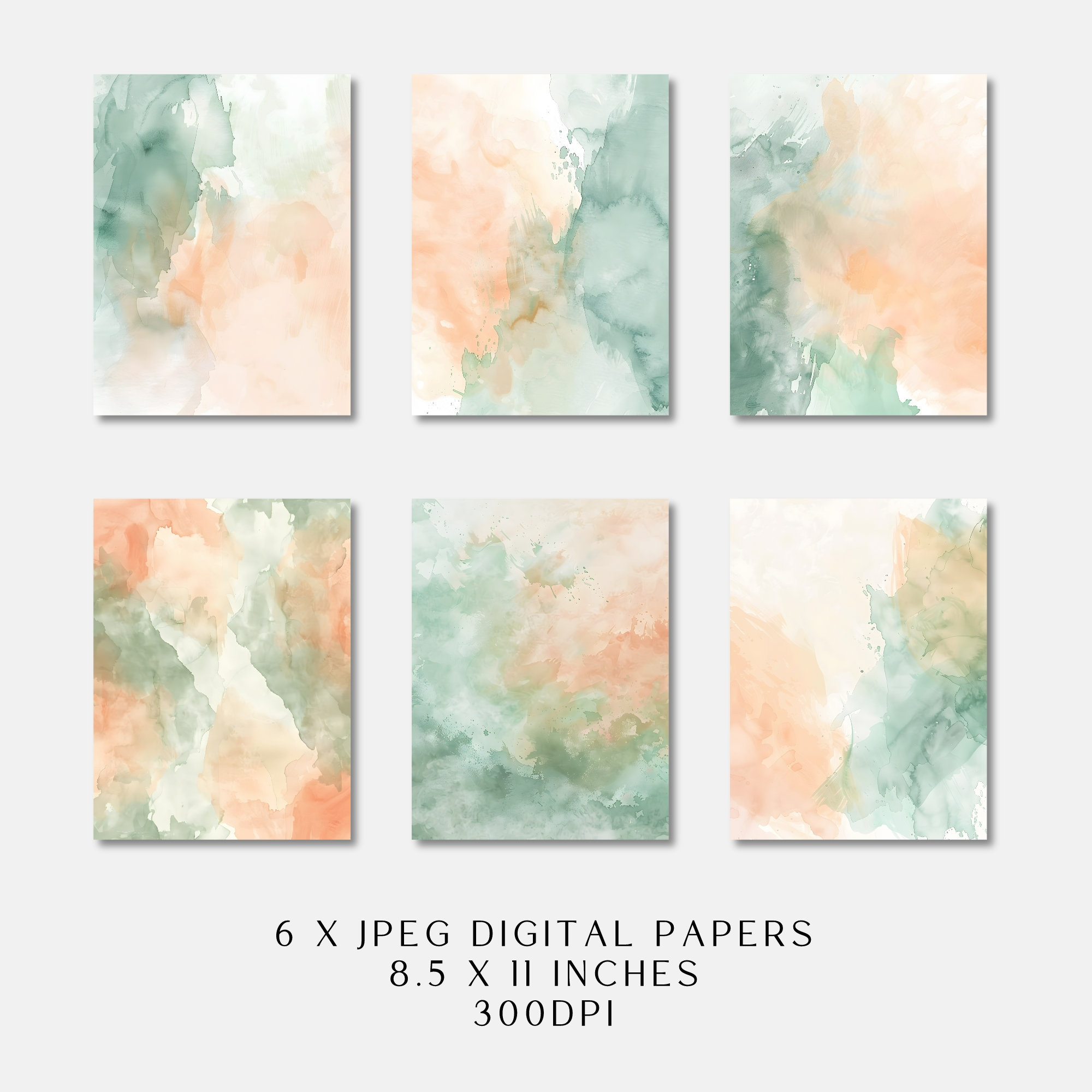 Sage Green & Blush Pink Floral Bouquets Clipart and Digital Papers ...