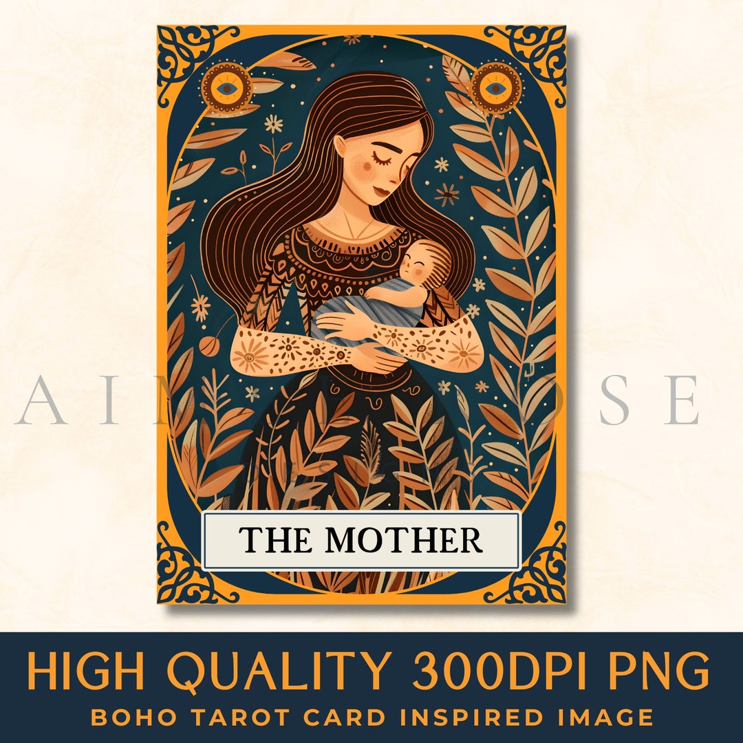 Boho Tarot Card Style the Mother PNG Digital, High Res for Crafting ...