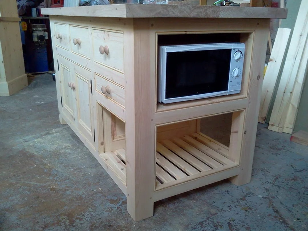 Custom Handmade Kitchen Island With Solid Oak Top 38mm - Etsy