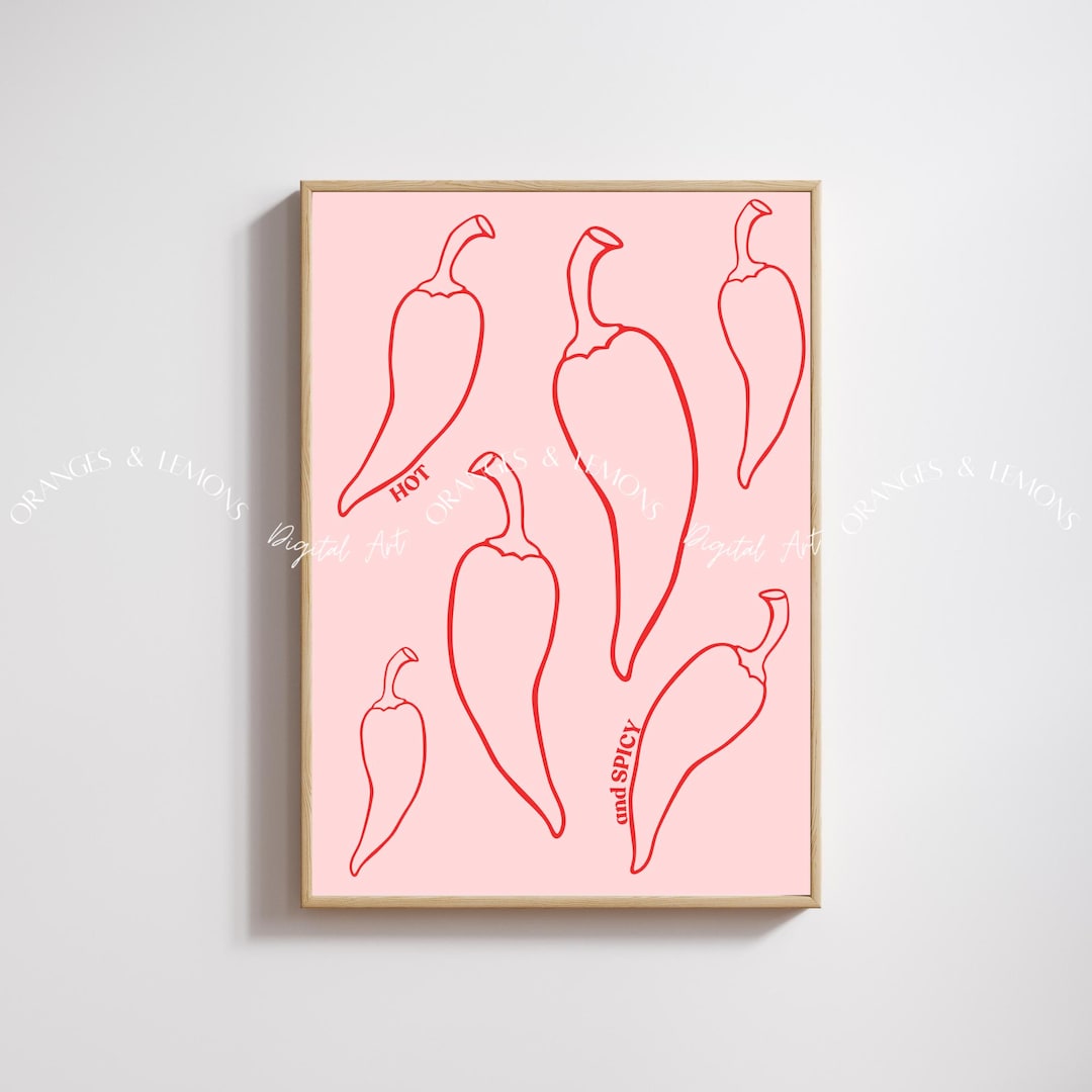 Chilli Digital Print Chillis Poster Wall Art Download Chilli Kitchen ...