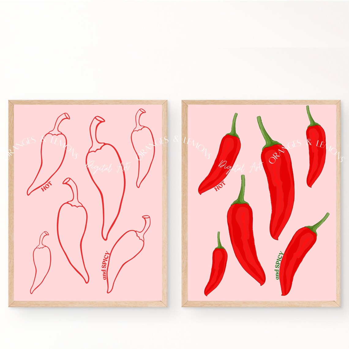 Chilli Digital Print Bundle Poster Chilli Bundle Wall Art Download ...