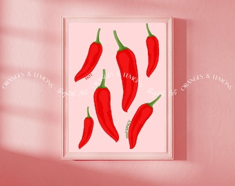 Chilli Digital Print Bundle Poster Chilli Bundle Wall Art Download ...