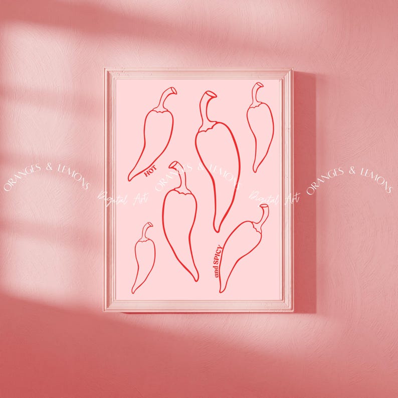 Chilli Digital Print Bundle Poster Chilli Bundle Wall Art Download ...