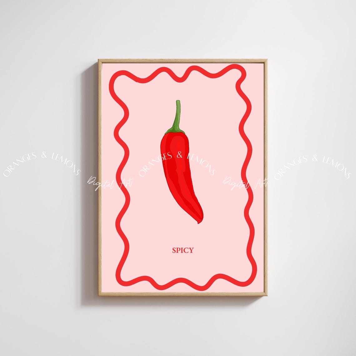 Chilli Digital Print Chillis Poster Pepper Wall Art Chilli Pepper ...