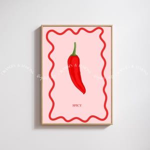 Chilli Digital Print Chillis Poster Pepper Wall Art Chilli Pepper ...
