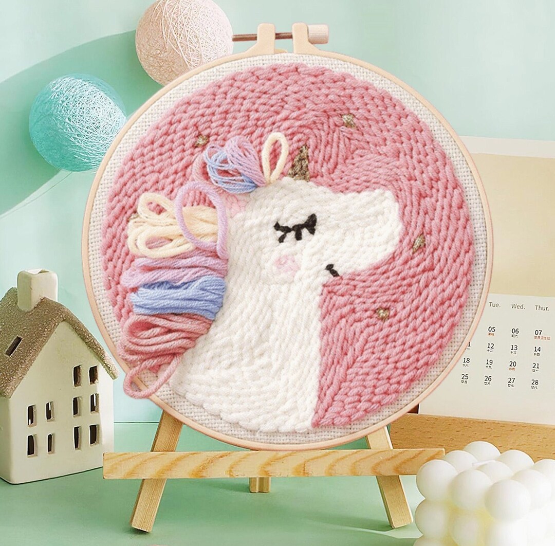 Unicorn Punch Needle Kit Kids Diy Beginner Craft Punch Needle Adults ...