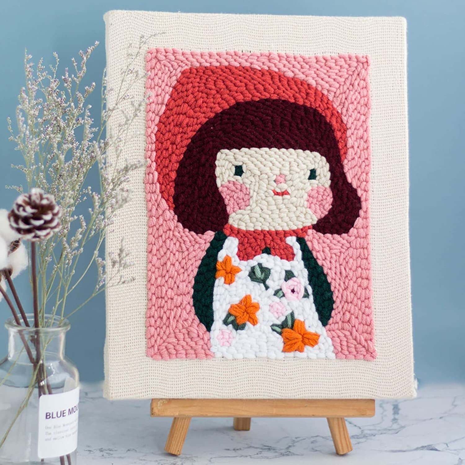 Punch Needle Little Girl Red Hood Kit for Beginner Embroidery Start Kit ...