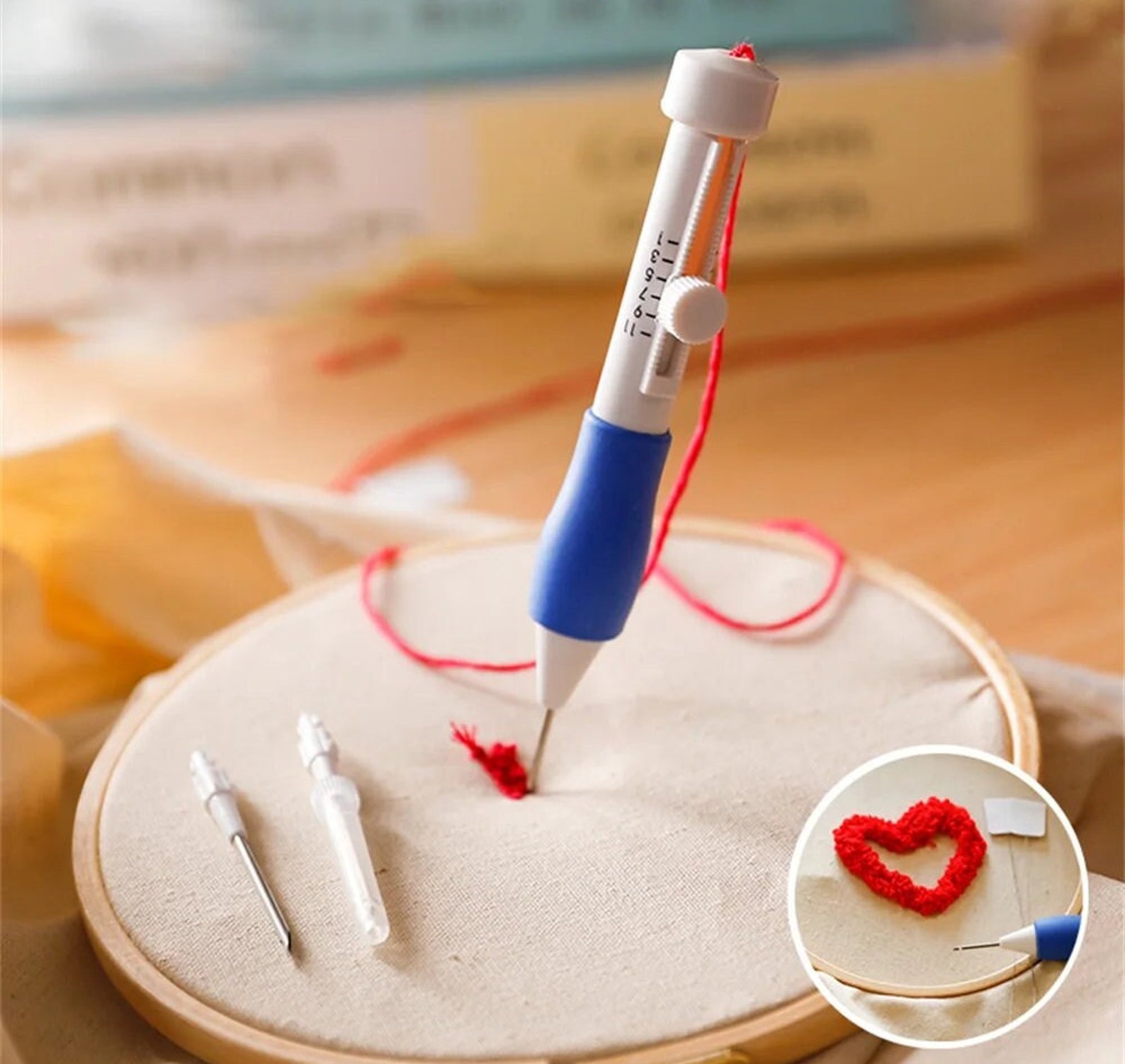 Punch Needle Set 3 Adjustable Needles Pen Beginner Punch Knitting ...