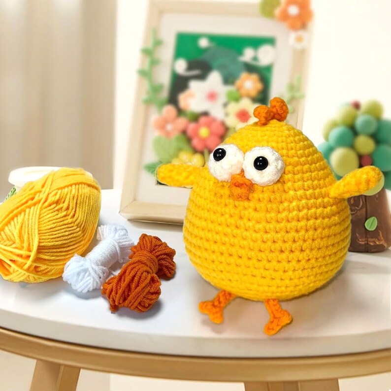 Crochet Chicken Kit Diy Amigurumi Homemade Beginners Craft Project ...