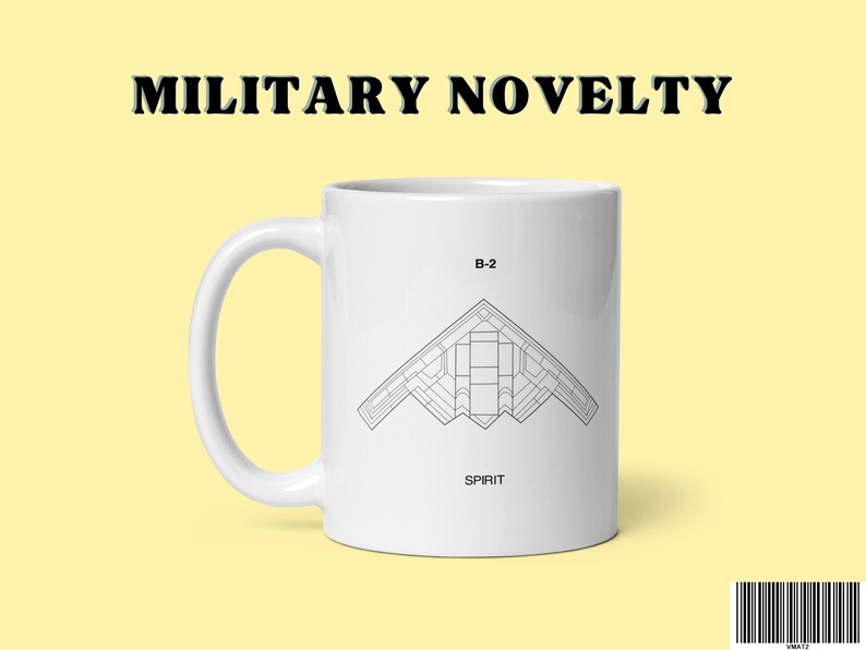 B-2 Spirit Blueprint Drawing Mug | US Air Force Art Design | Military ...