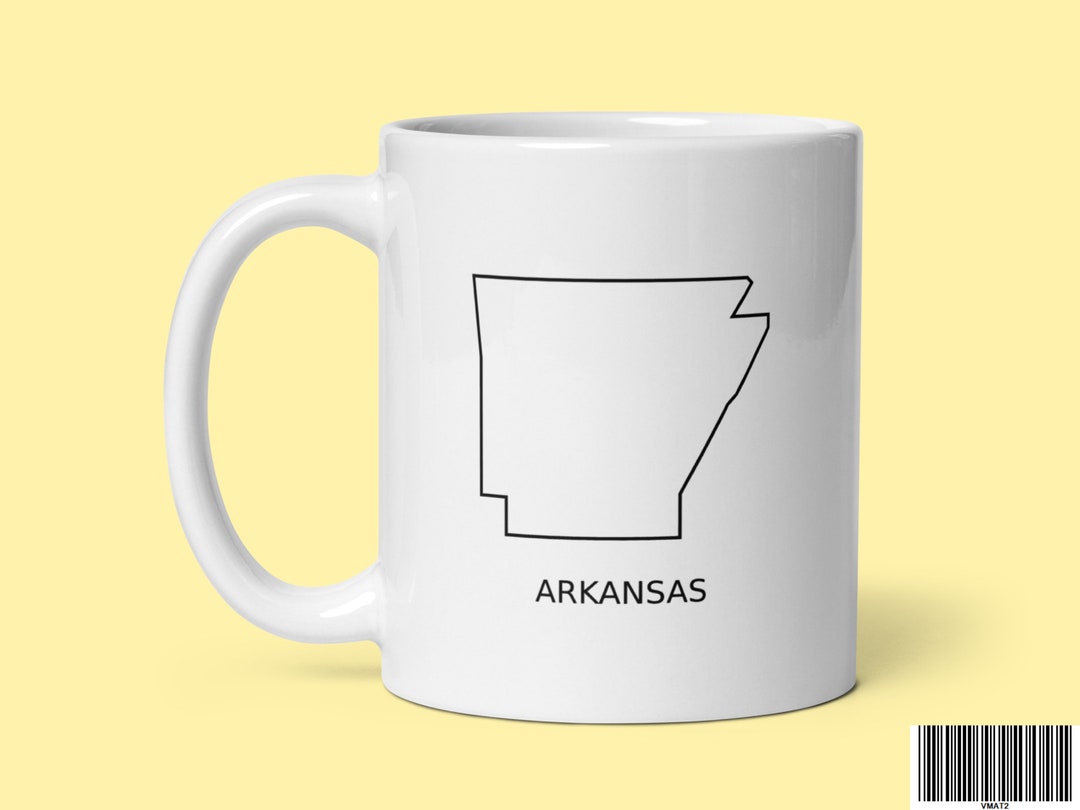 Arkansas Map Coffee Mug: Minimalist State Line Art, 11 Oz - Etsy