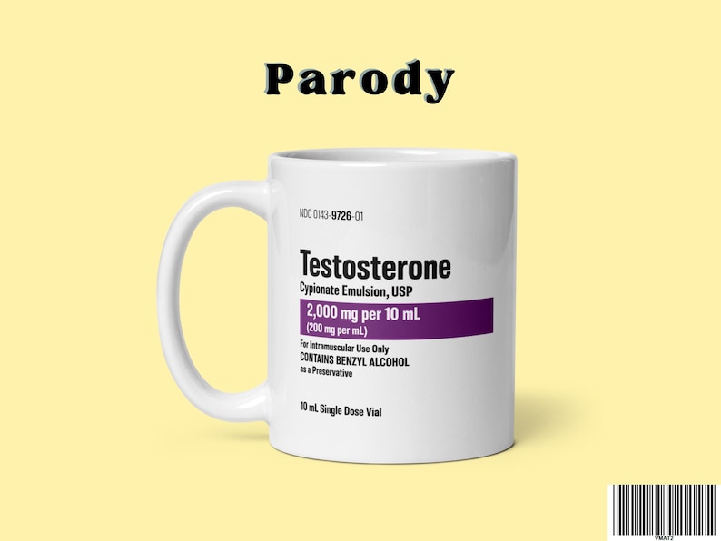 Testosterone Mug: Parody Gag Gift for Doctor, Nurse, Gym Rat - Etsy