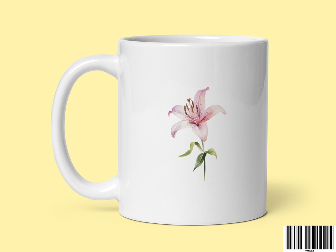 Purple Lilac Lily Mug With Boho Design Oil Painting & Watercolor ...