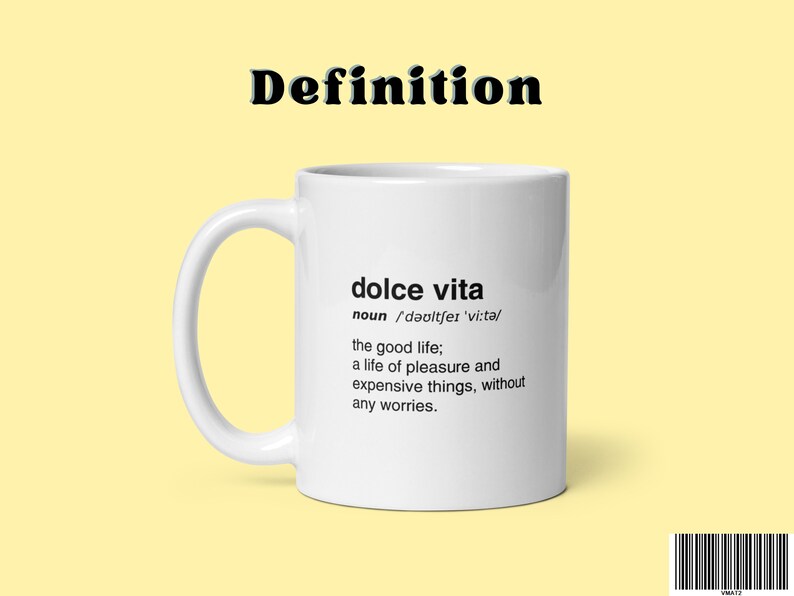Dolce Vita Definition Coffee Mug: Italian Good Life Ceramic Cup - Etsy