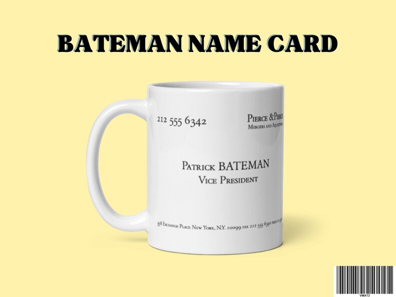 Patrick Bateman Name Card Mug Design American Psycho Movie Mug Novelty ...