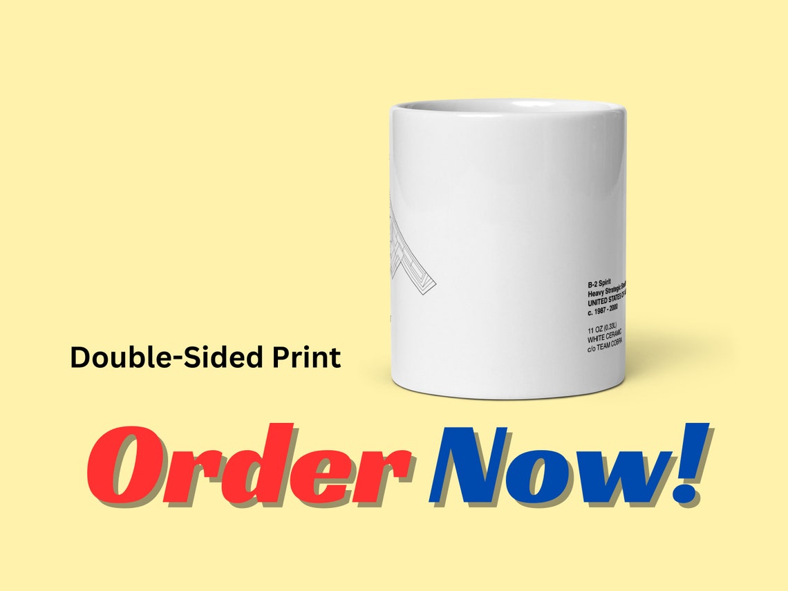 B-2 Spirit Blueprint Drawing Mug | US Air Force Art Design | Military ...