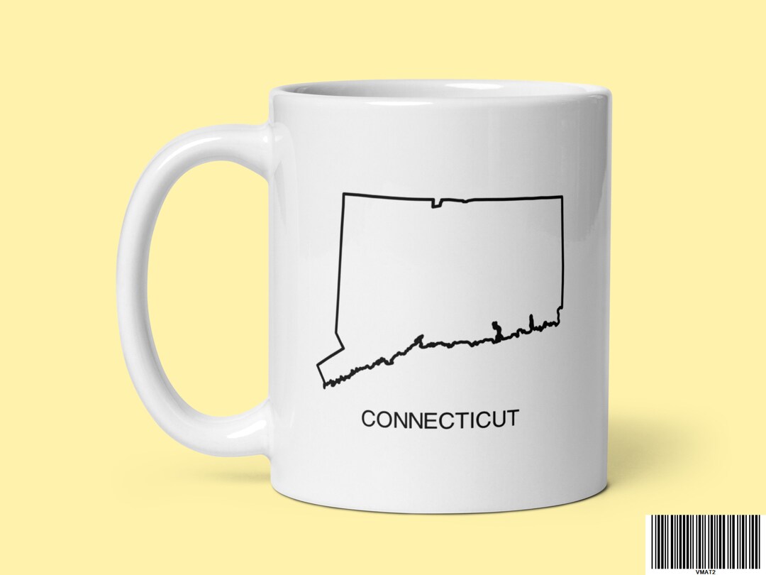 Connecticut Map Coffee Mug: Minimalist Line Art Design - Etsy