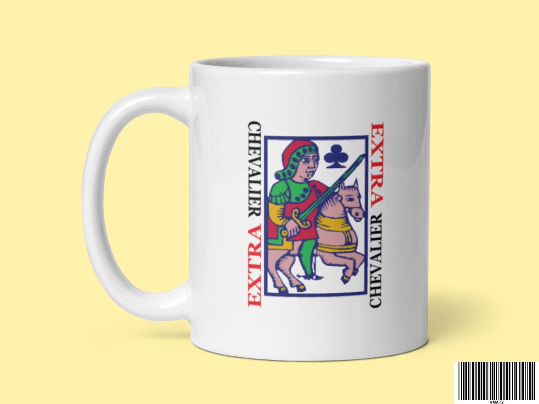 Mug With Knight of Clubs Art Extra Chevalier of Clubs French Art Design ...