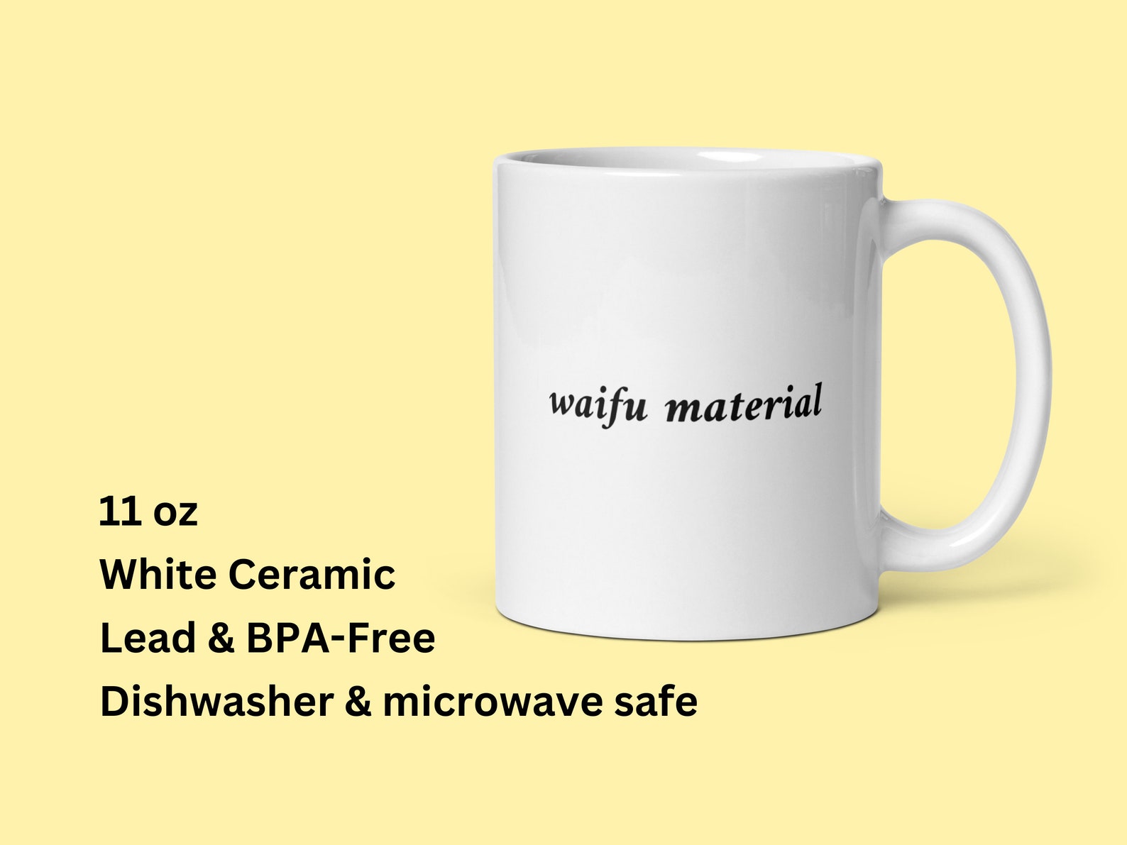 Waifu Material Coffee Mug - Anime Otaku Gift - Etsy