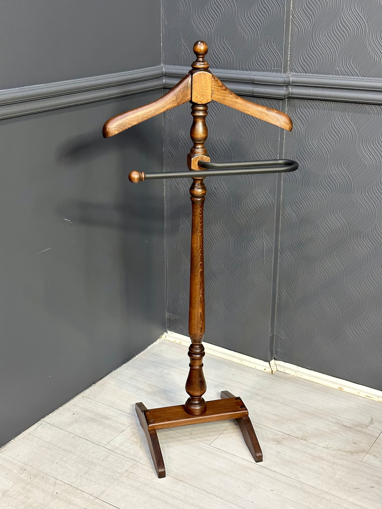 Minimalist Valet Stand Walnut, Walnut Valet Stand, Modern Dumb Butler ...