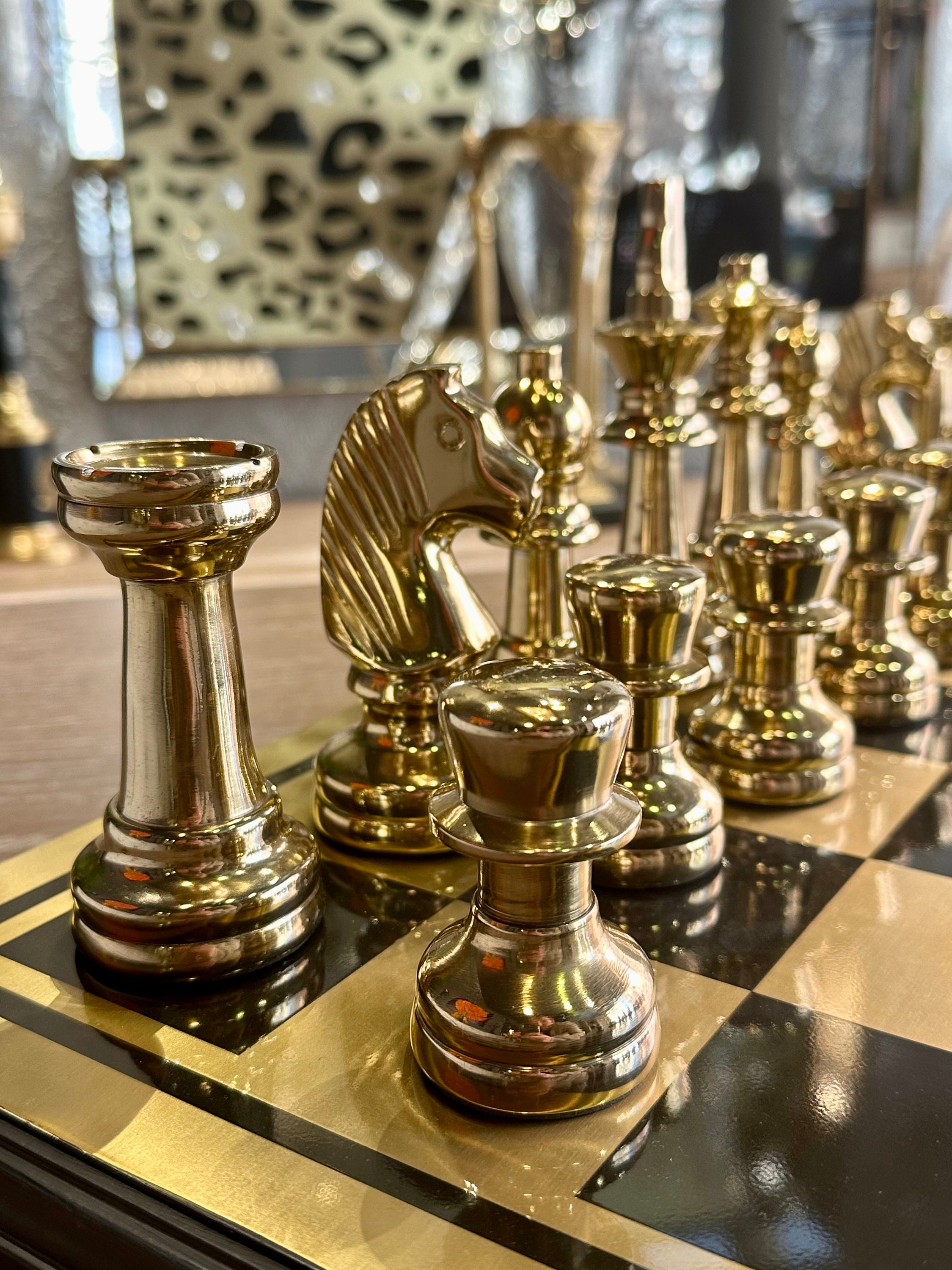 25 Inch Giant Premium Chess Set, Luxury Metal Chess Set, Handcrafted ...