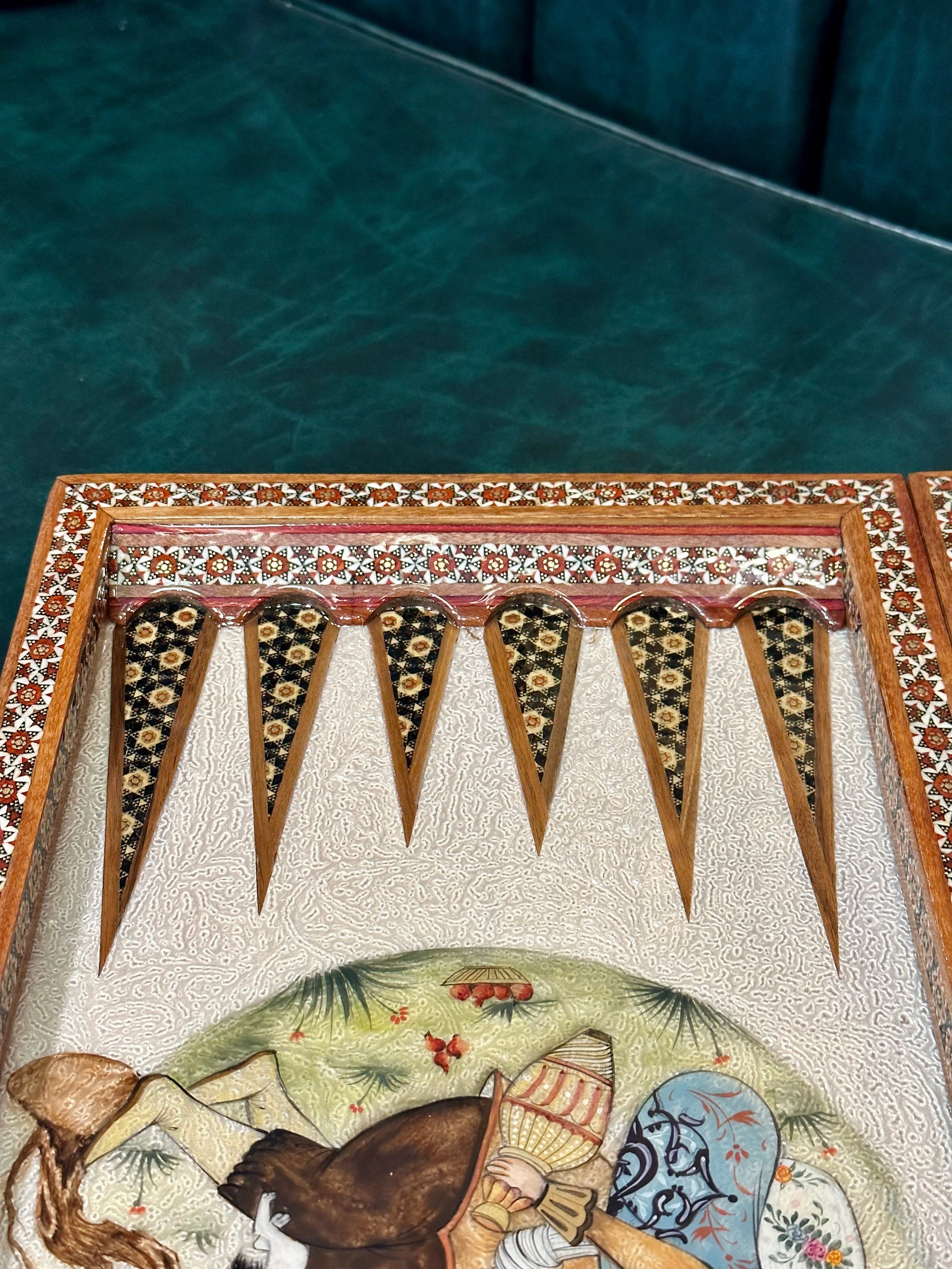 Handmade Persian Backgammon Set With Handmade Cotton Briefcase, Persian ...