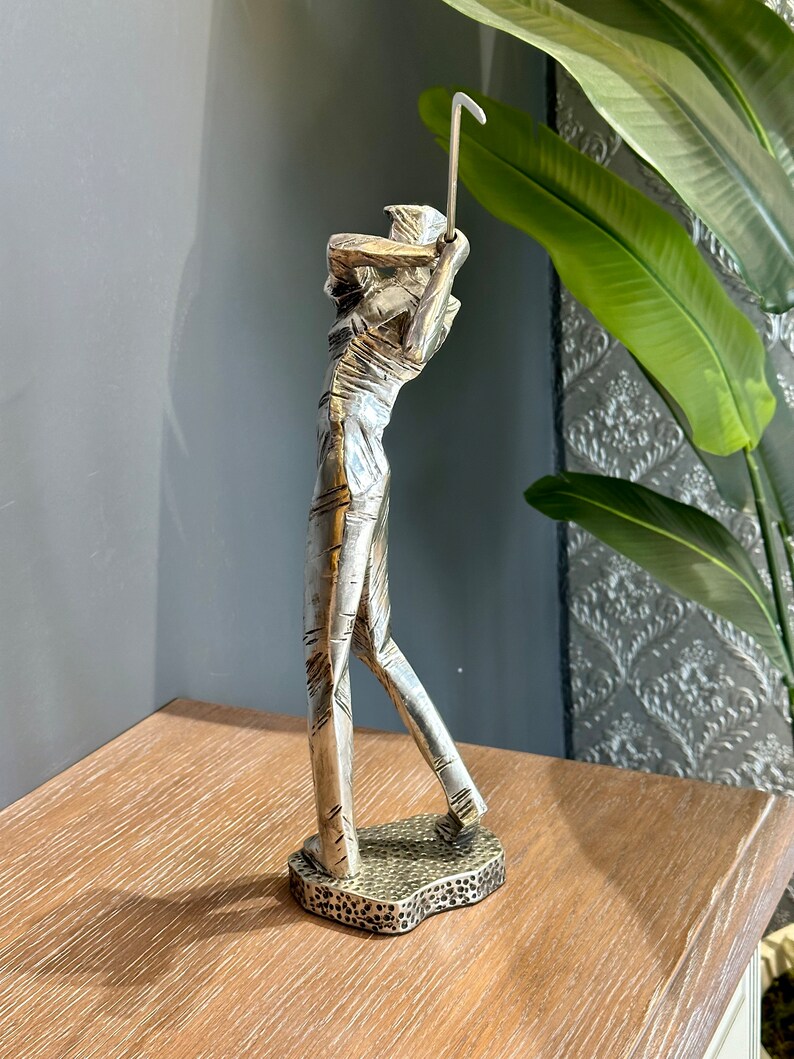 Silver Golf Figures, Golf Sculpture, Statue of Golfer, Golf Gift Idea ...