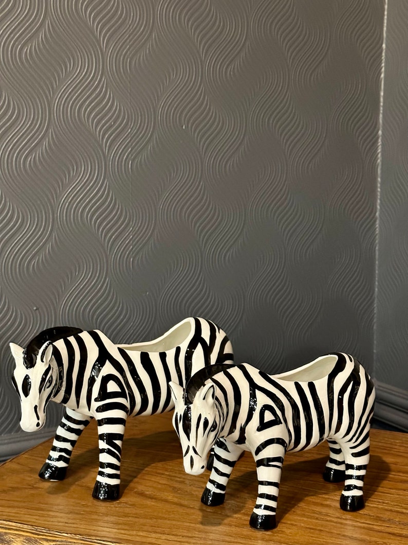 Zebra Sculpture Vase | Ceramic Zebra Decor | Handmade Animal Sculpture ...