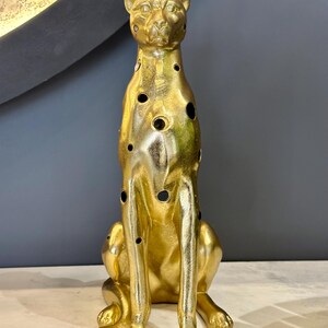 Sitting Gold Leopard Statue - Handmade Wild Leopar Statue - Graffiti ...