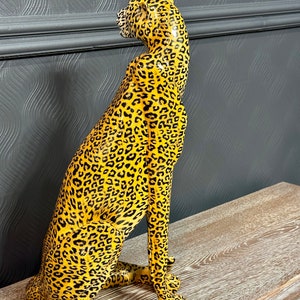 Leopard Sitting Statue , Majestic Leopard, Leopar Figure, Animal Statue ...