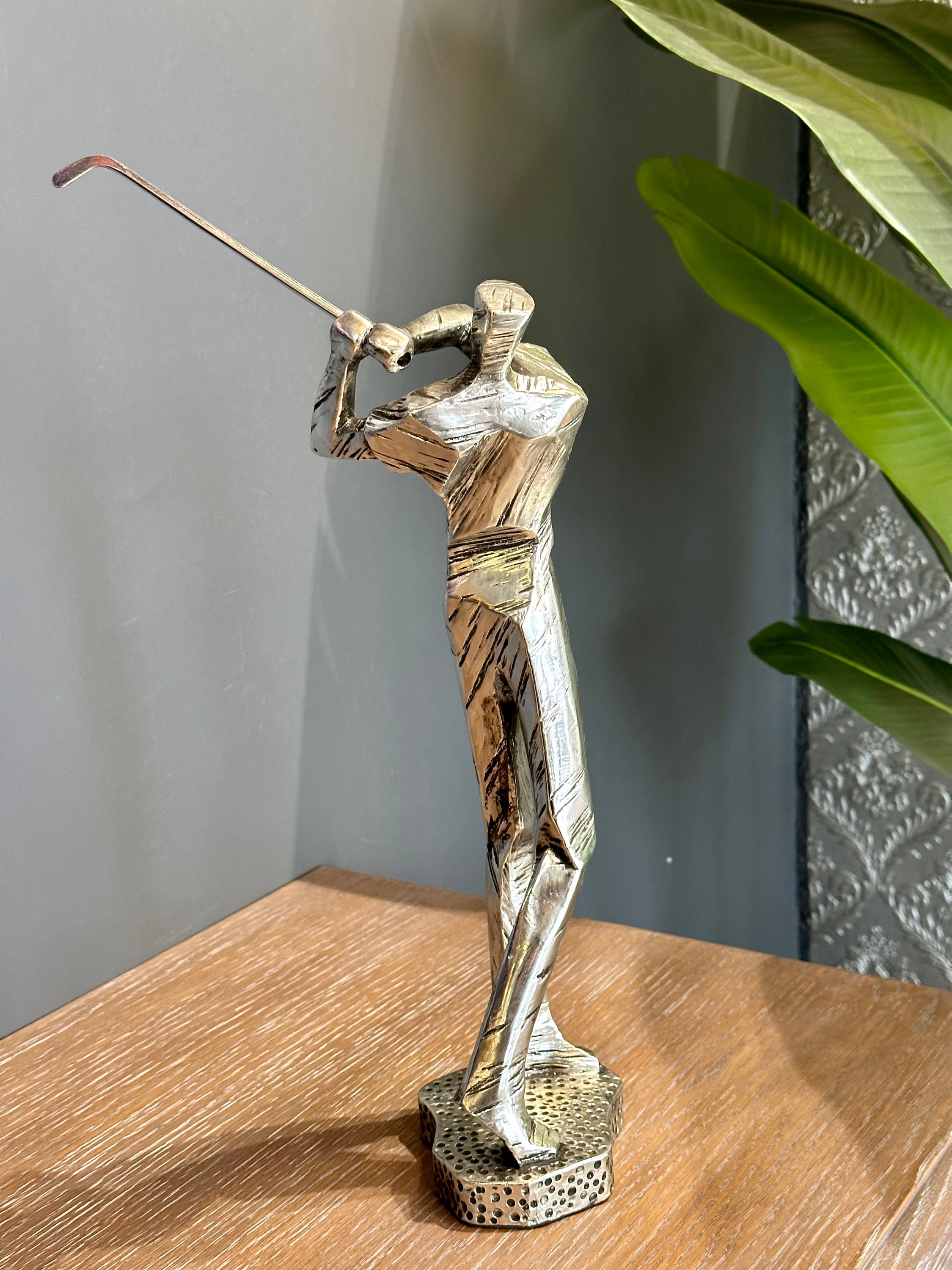 Silver Golf Figures, Golf Sculpture, Statue of Golfer, Golf Gift Idea, Golf Player Decor ...