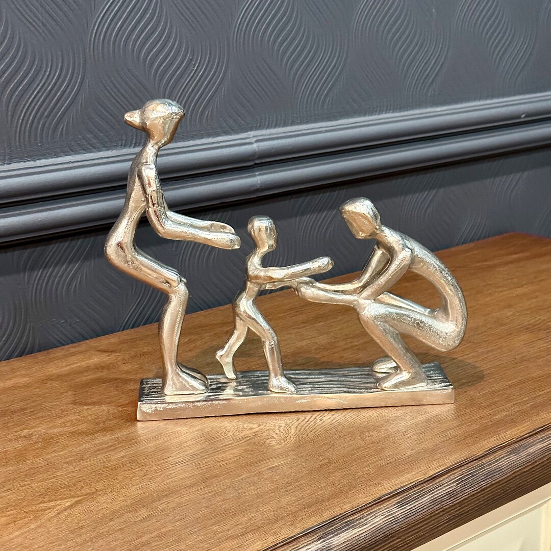 Family Sculpture Figurines , Decorative Family Statue of Three , New ...
