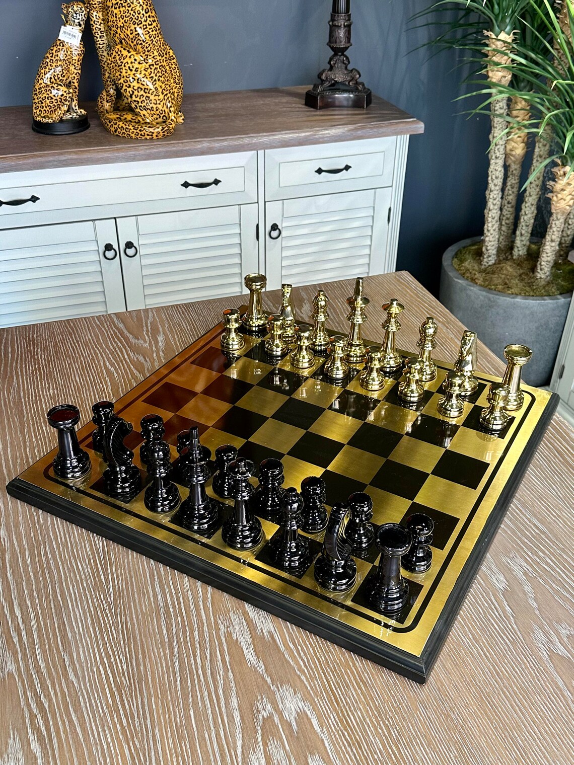 25 Inch Giant Premium Chess Set, Luxury Metal Chess Set, Handcrafted ...