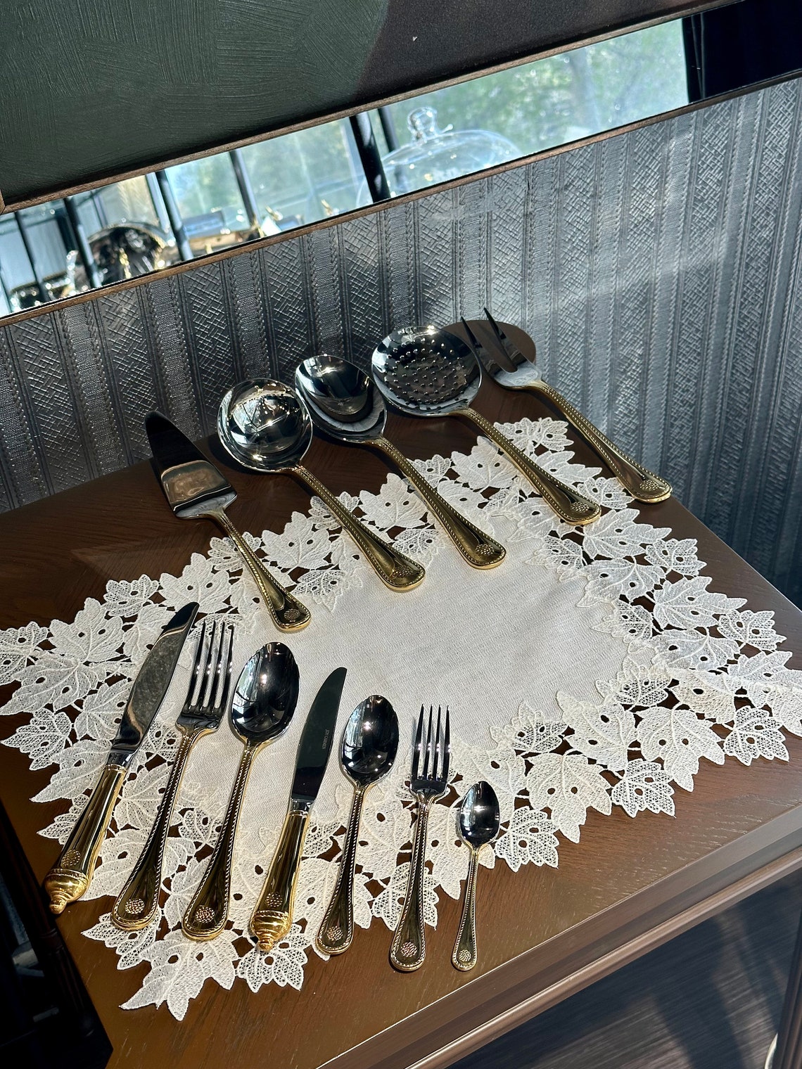 89 Pieces 12 Person 24K Gold Vintage Cutlery Set, Silverware Set, Gold ...