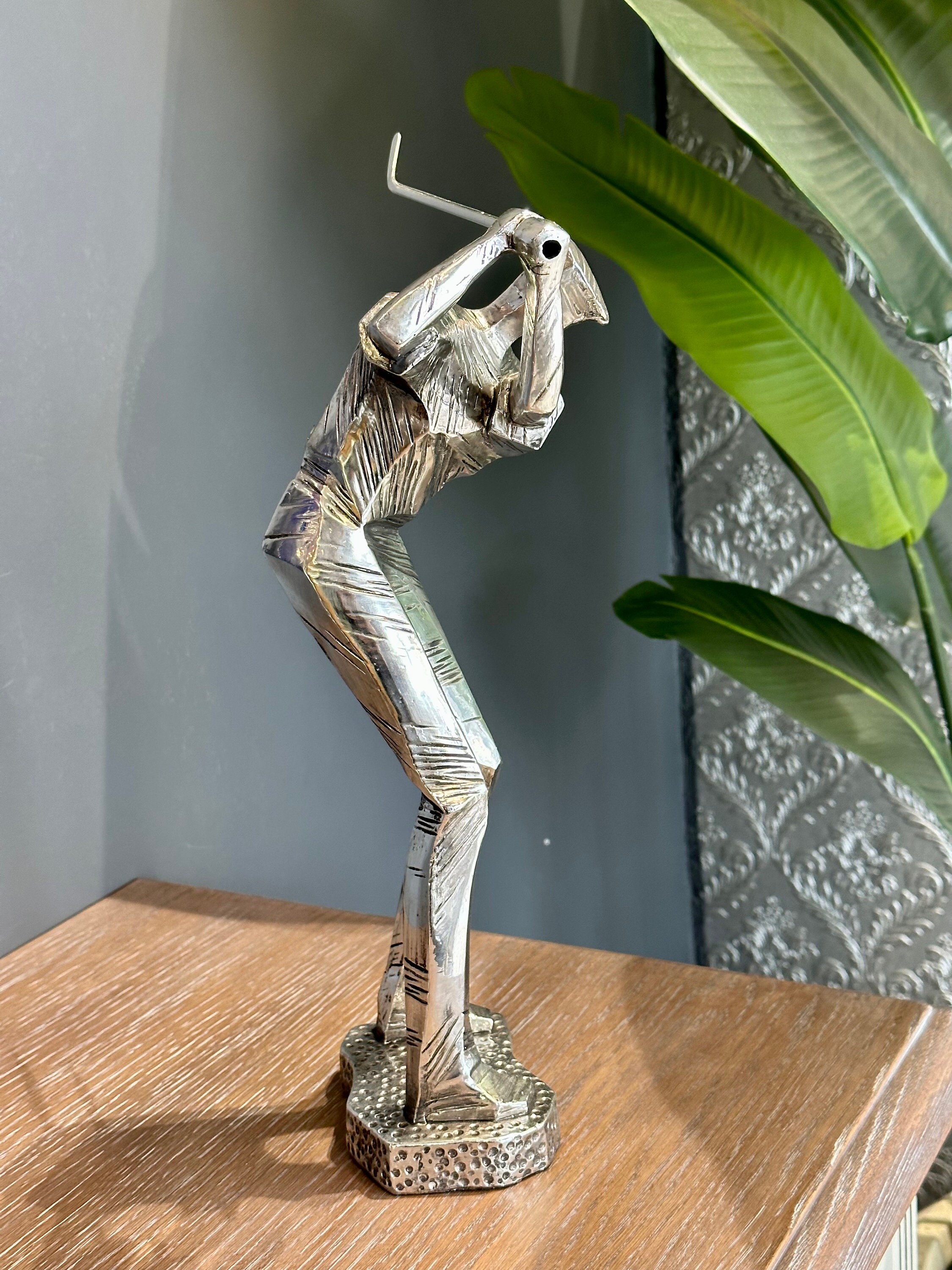 Silver Golf Figures, Golf Sculpture, Statue of Golfer, Golf Gift Idea ...