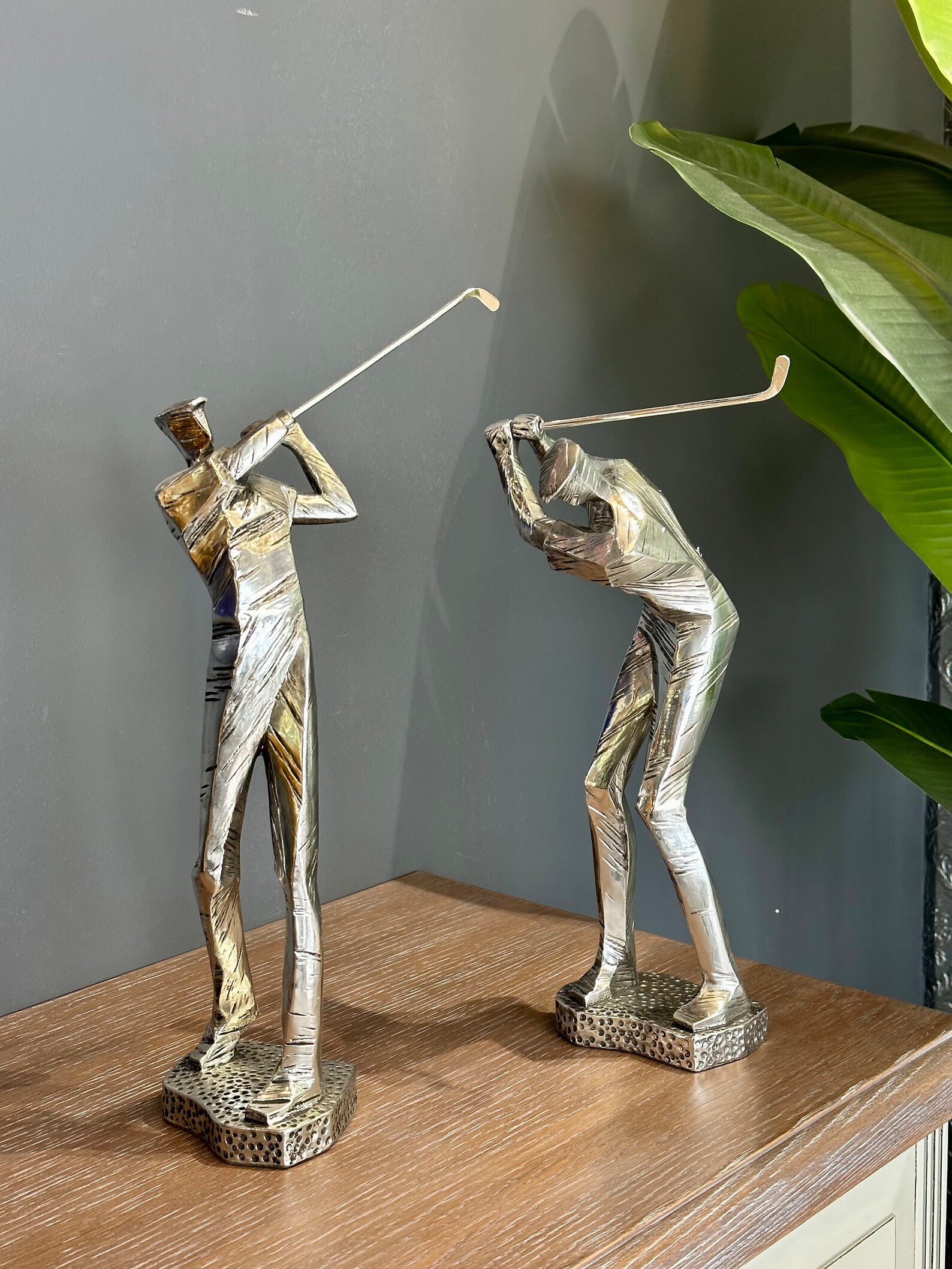 Silver Golf Figures, Golf Sculpture, Statue of Golfer, Golf Gift Idea ...