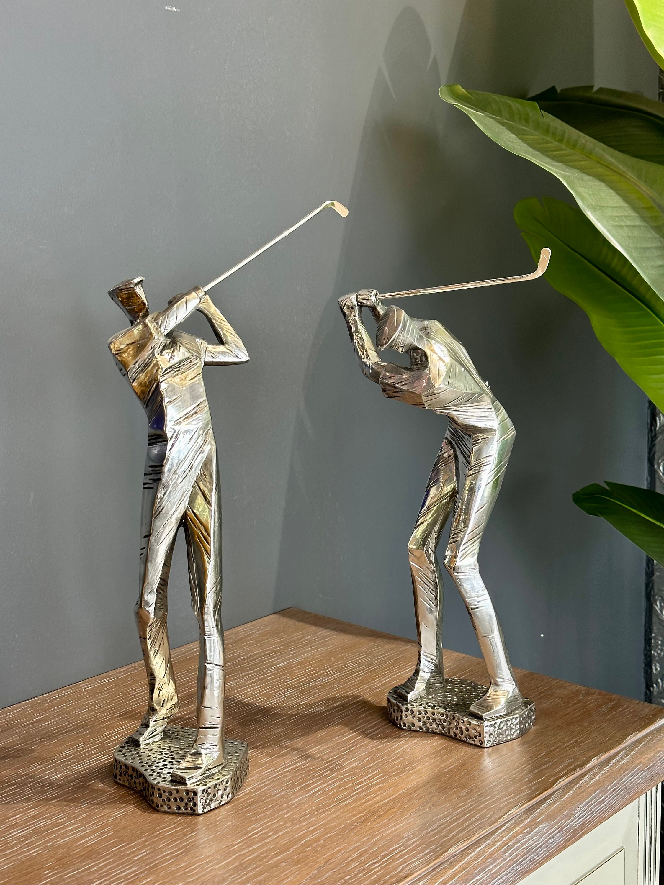 Silver Golf Figures, Golf Sculpture, Statue of Golfer, Golf Gift Idea ...