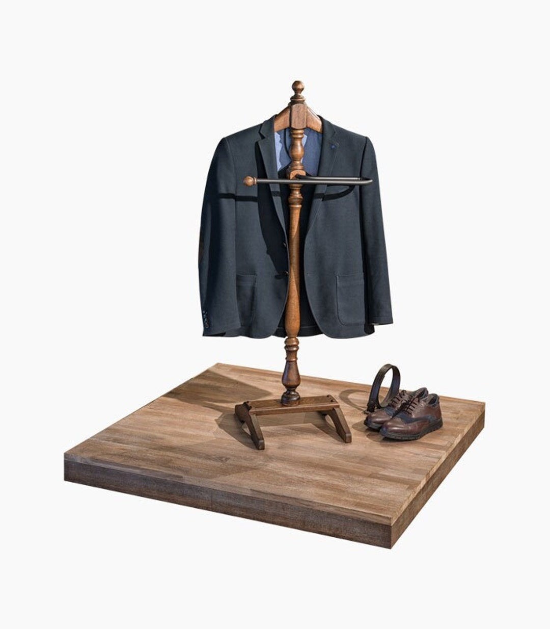 Minimalist Valet Stand Walnut, Walnut Valet Stand, Modern Dumb Butler ...