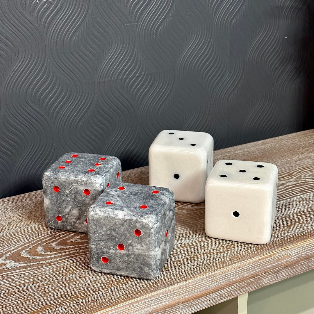 Marble Dice Set, Marble Object, Luxury Home Gift, Casino Gift, Dice Set ...