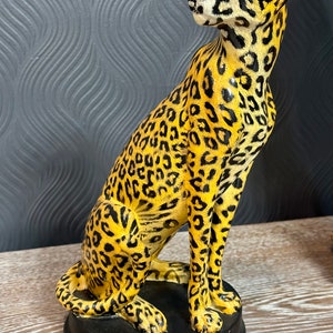 Leopard Sitting Statue , Majestic Leopard, Leopar Figure, Animal Statue ...