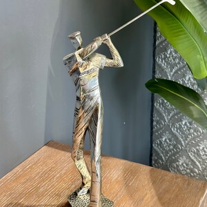 Silver Golf Figures, Golf Sculpture, Statue of Golfer, Golf Gift Idea ...