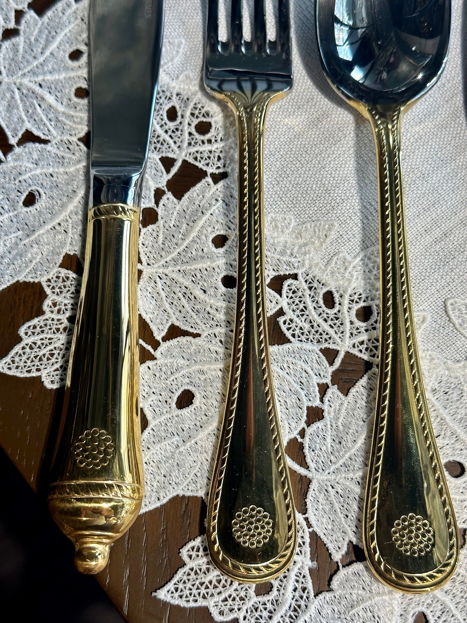 89 Pieces 12 Person 24K Gold Vintage Cutlery Set, Silverware Set, Gold ...