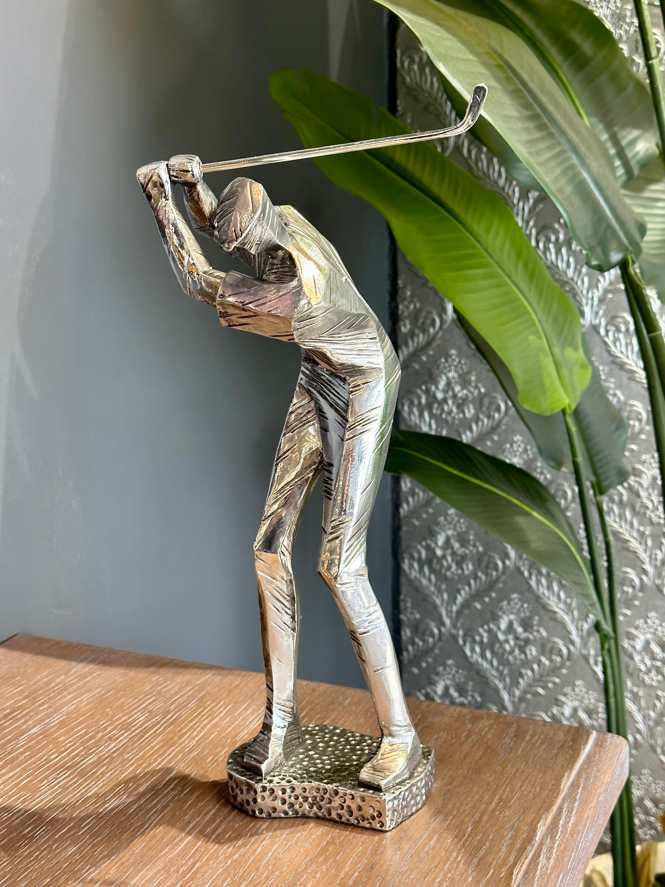 Silver Golf Figures, Golf Sculpture, Statue of Golfer, Golf Gift Idea ...